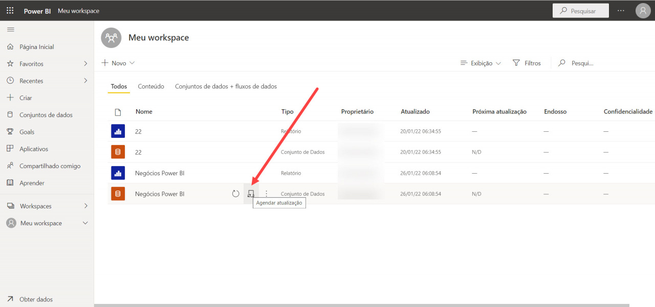 Como atualizar os dados do relatório em Microsoft Power BI